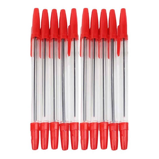 10 Piece Ballpoint Pen Red - Lifestyle Outlet