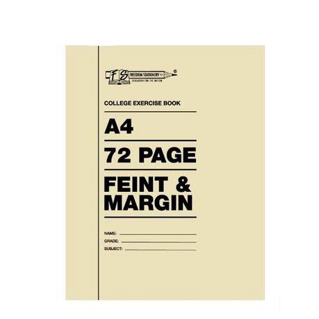 College Exercise Books 72 Page Feint and Margin - Lifestyle Outlet
